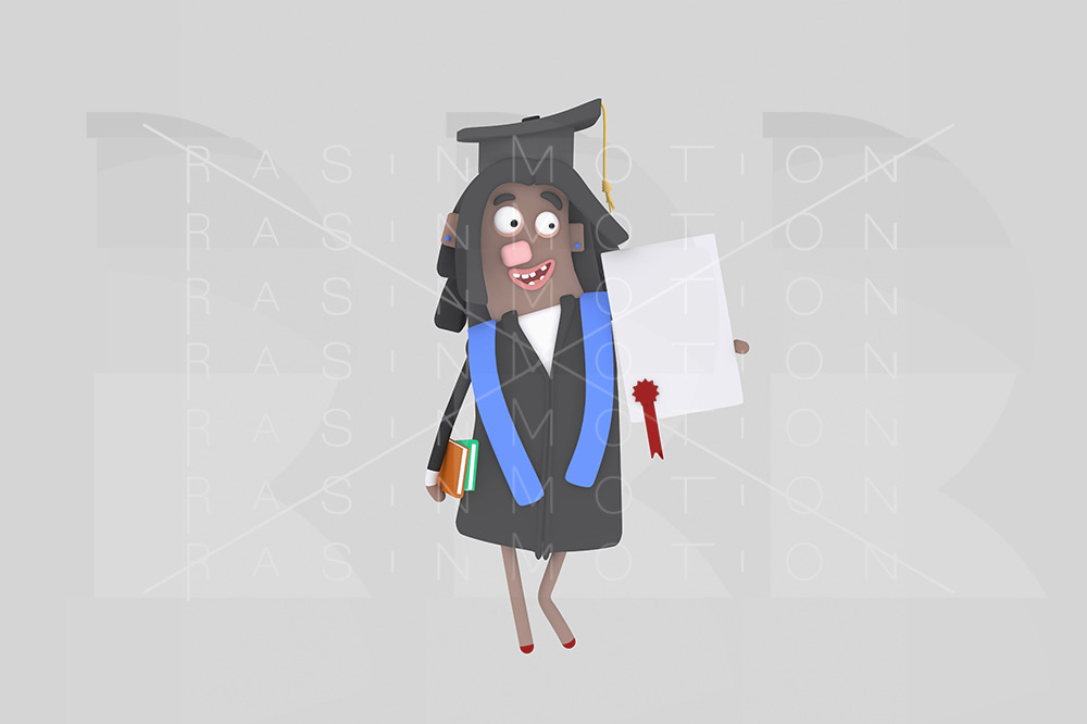 Graduate black woman with diploma, an Education Illustration by rasinmotion
