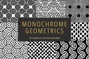 18 Monochrome Geometric Patterns