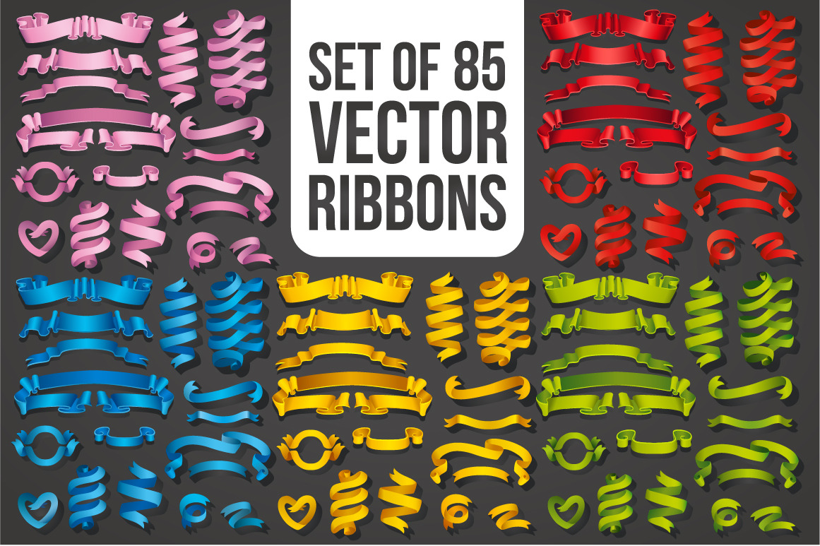 Big Ribbons Set, an Object Graphic by Artha Design Studio