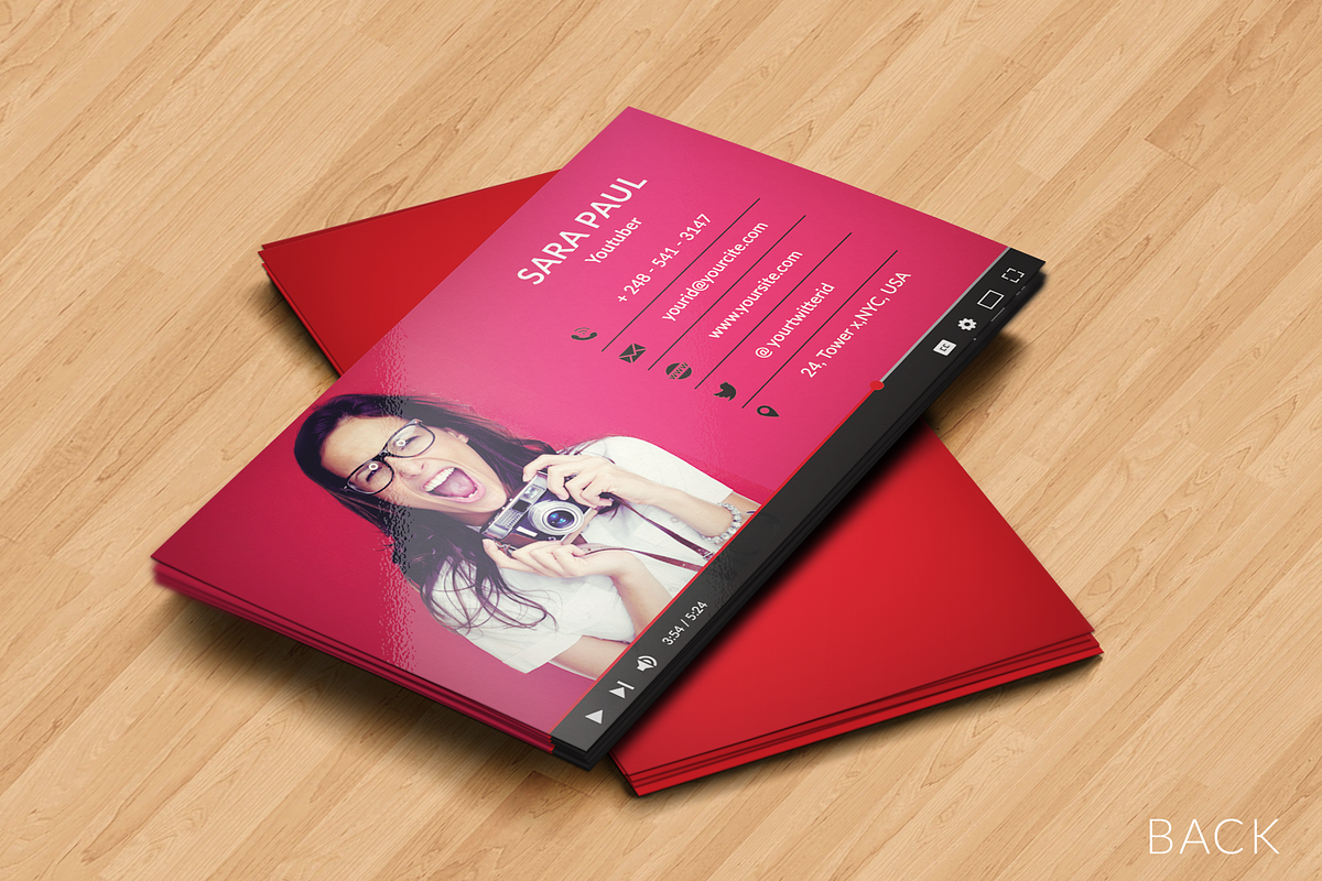 Youtuber Business Card | Creative Market