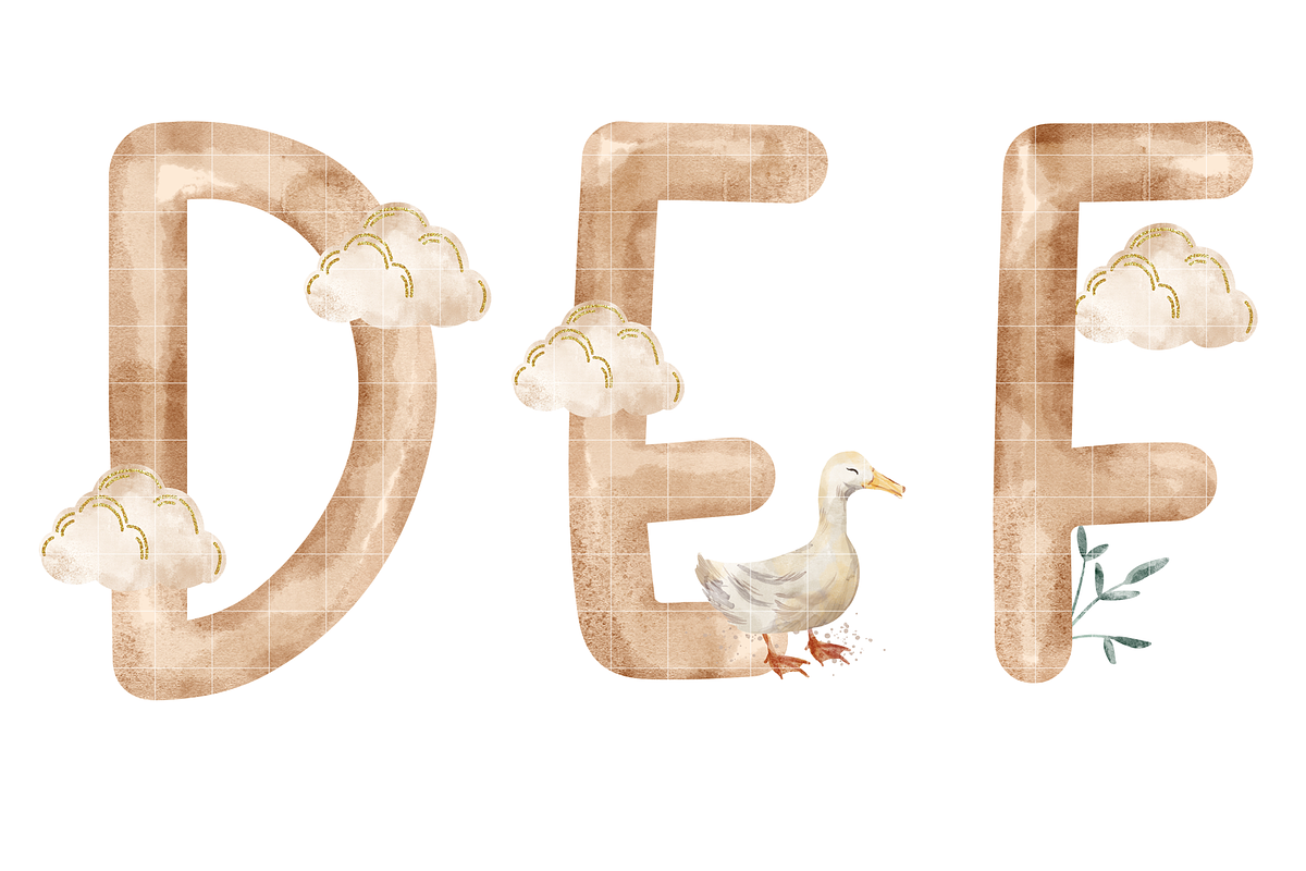 Farm alphabet clipart, an Animal Illustration by TheHappyGiftArt ...