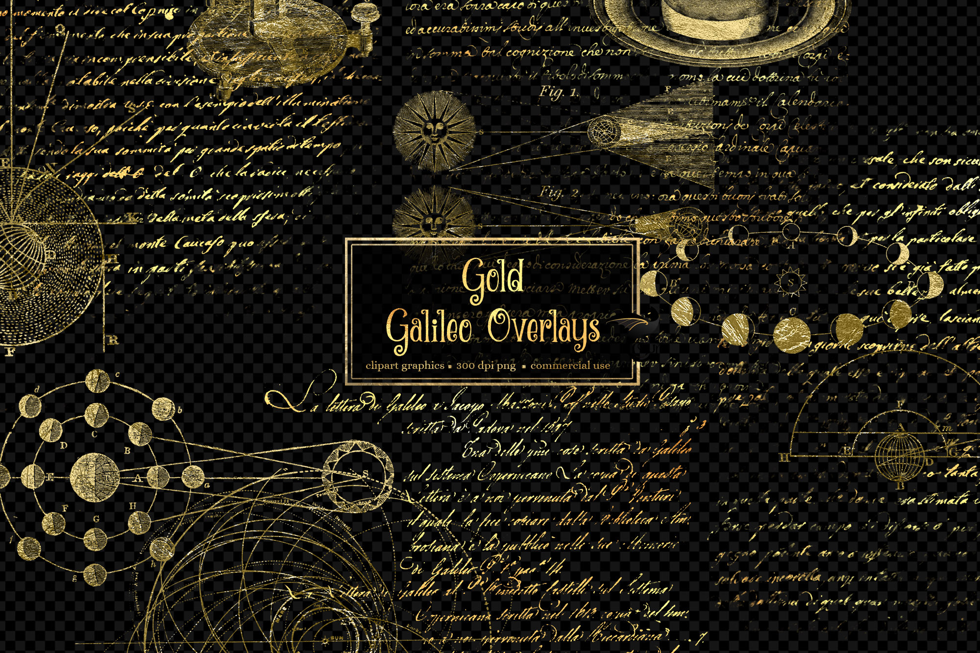 Gold Galileo Overlays, a Texture Graphic by Digital Curio
