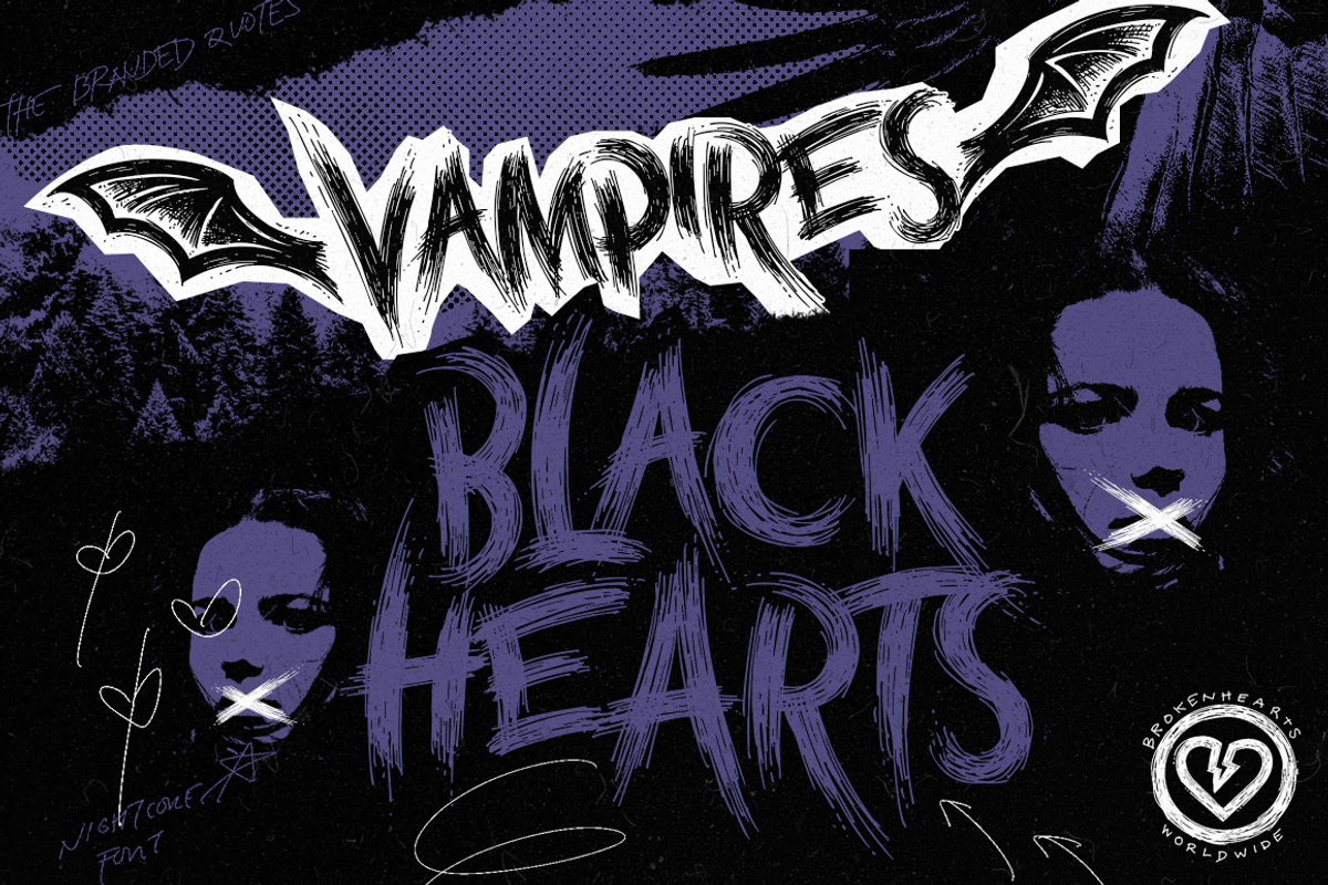 Nightcore - Emo Horror Font, a Handwritten Font by The Branded Quotes