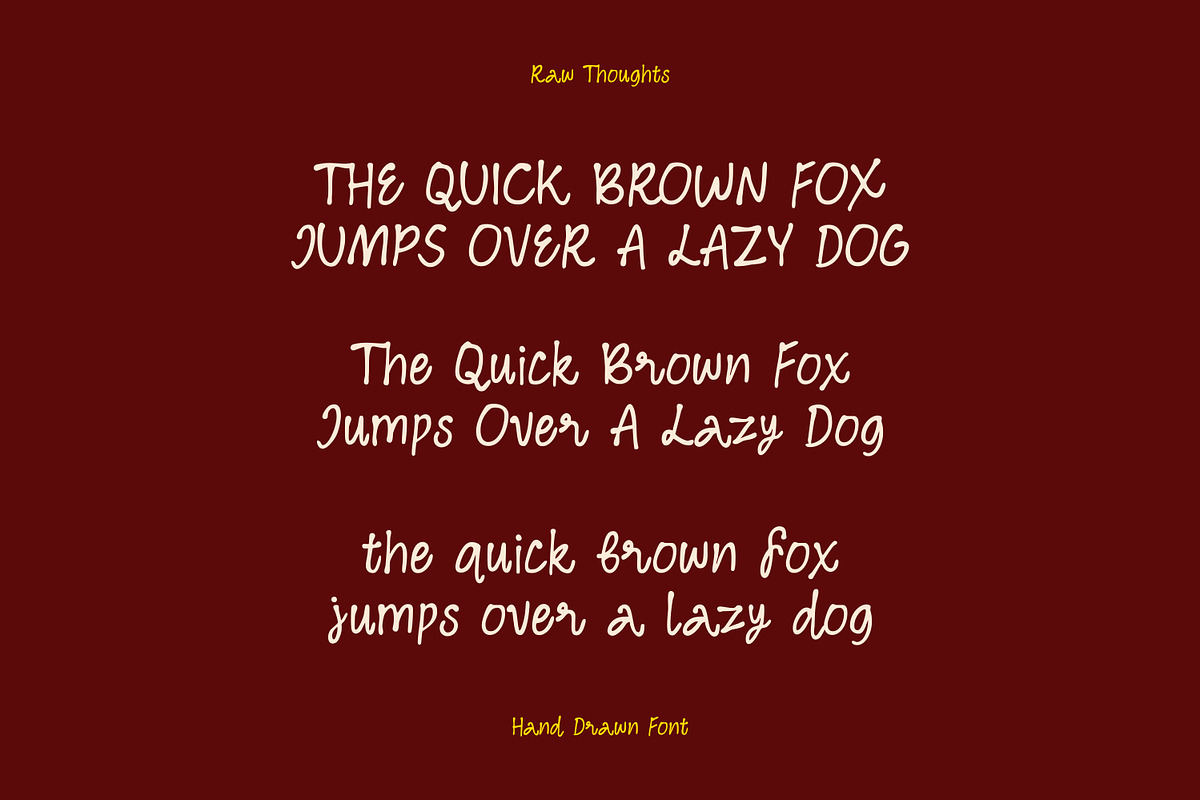 Raw Thoughts - Hand Drawn Font