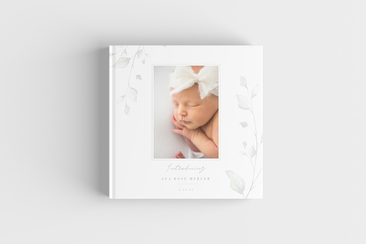 Floral Baby Photo Album Cover PSD, a Stationery Template by By ...