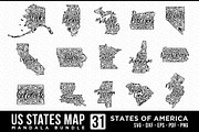 US States Map Bundle, a Graphic by CraftlabSVG