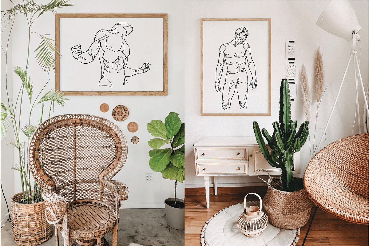 Abstract Male Figure Line Art, a Person Illustration by Rough Edges ...