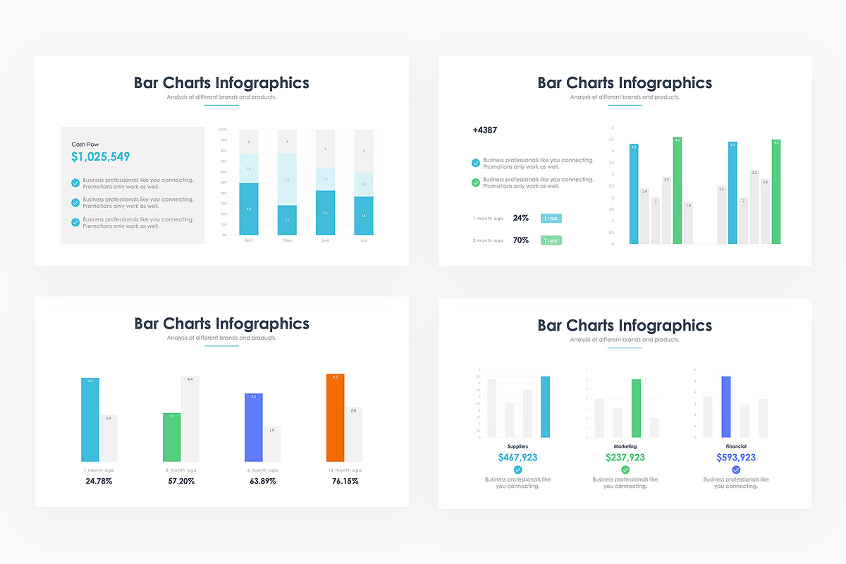 Bar Charts Infographics PowerPoint, a Presentation Template by slidequest