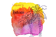 Watercolor Hawaiian graphic design, a Decorative Illustration by ...