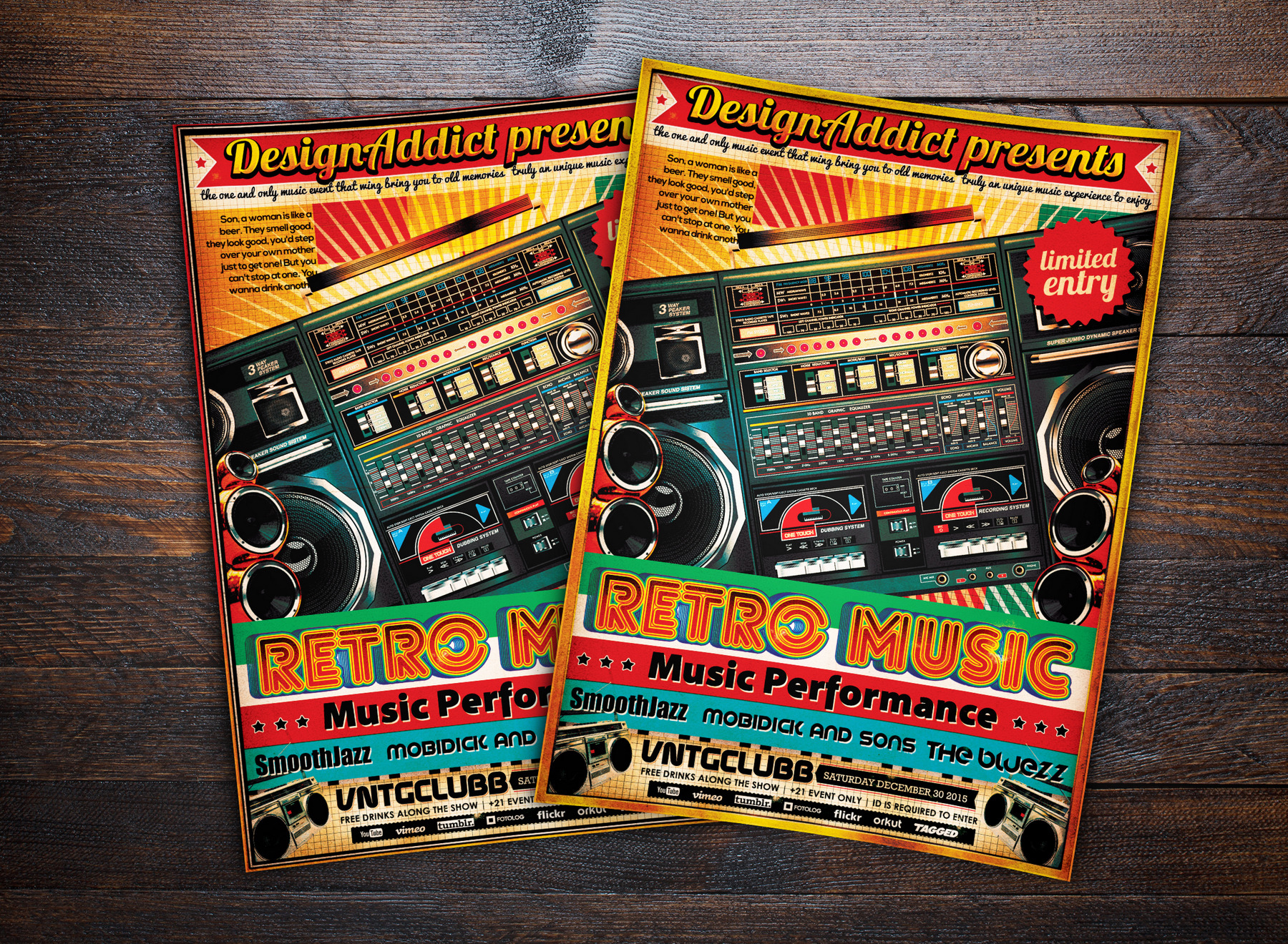 Retro Music Flyer, a Flyer Template by Design Addict