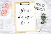 Gold Clipboard Mockup Styled Photo, a Mockup by Pixomize