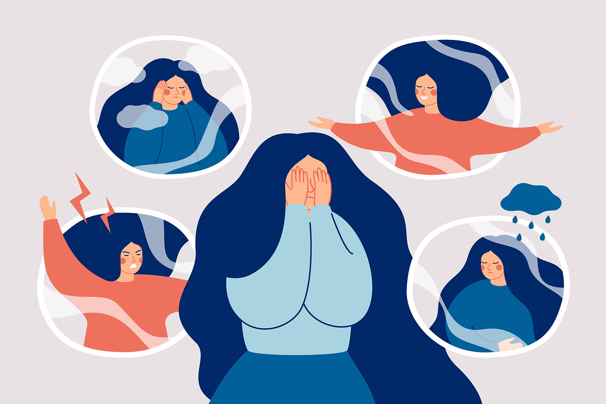 Bipolar Disorder Concept, a Healthcare Illustration by Mary Long