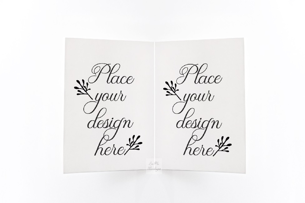 Open A6 A5 Greeting Card psd mockup, a Print Template by Leo Flo ...