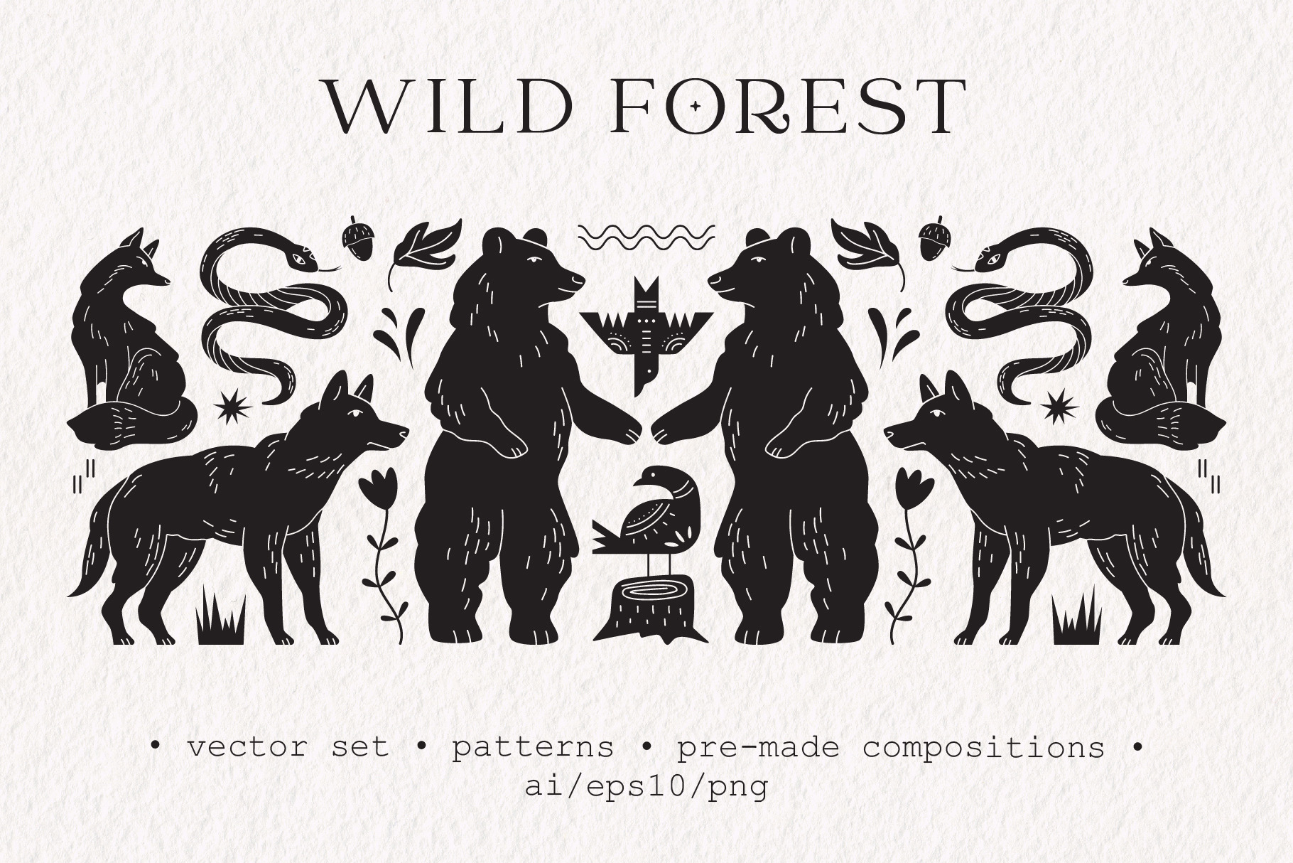 Wild forest | Vector collection, an Animal Illustration by ...