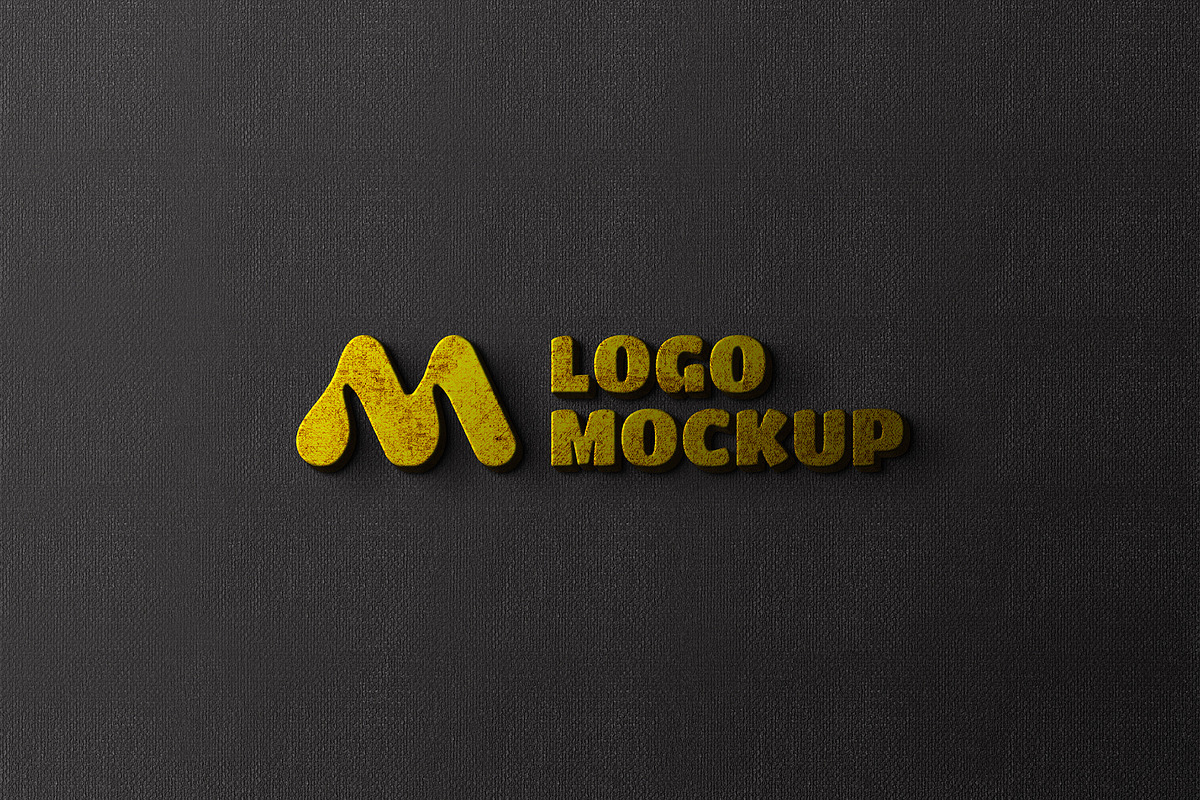Gold Text Logo Mockup