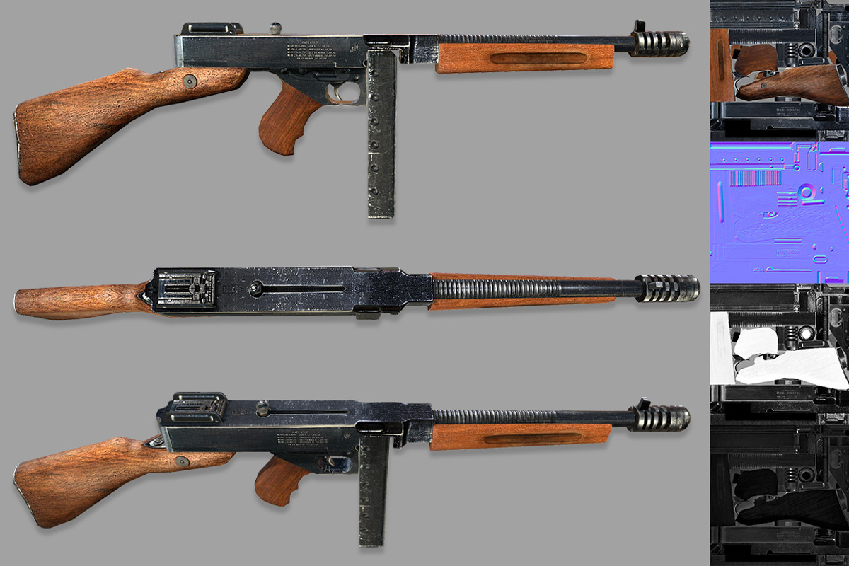 Thompson Submachine Gun, an Object 3D Model by Beatheart Creative Studio