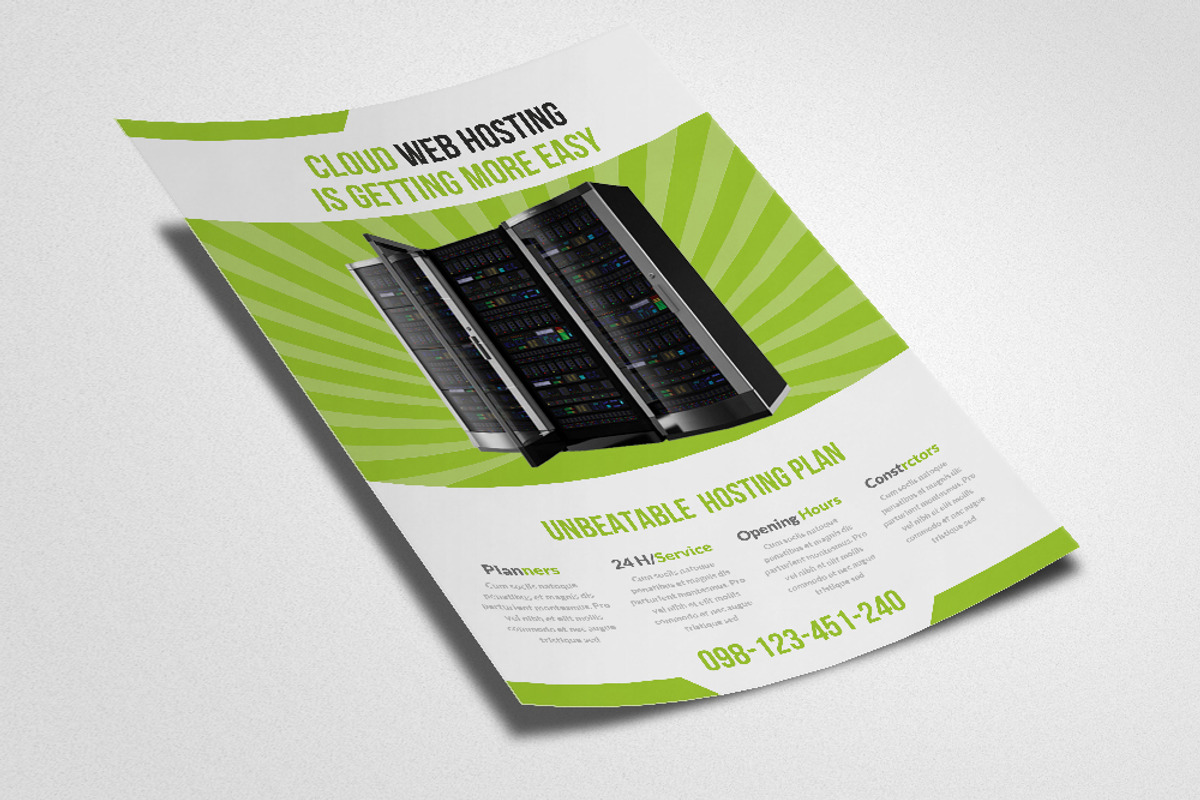 Web Hosting Flyer Template, a Flyer Template by Psd Templates