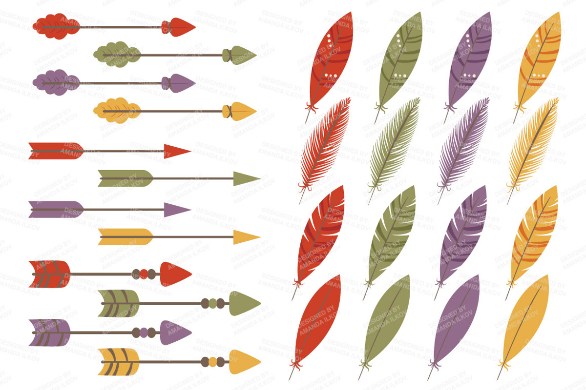 Autumn Tribal Clipart & Vectors, an Illustration by Amanda Ilkov