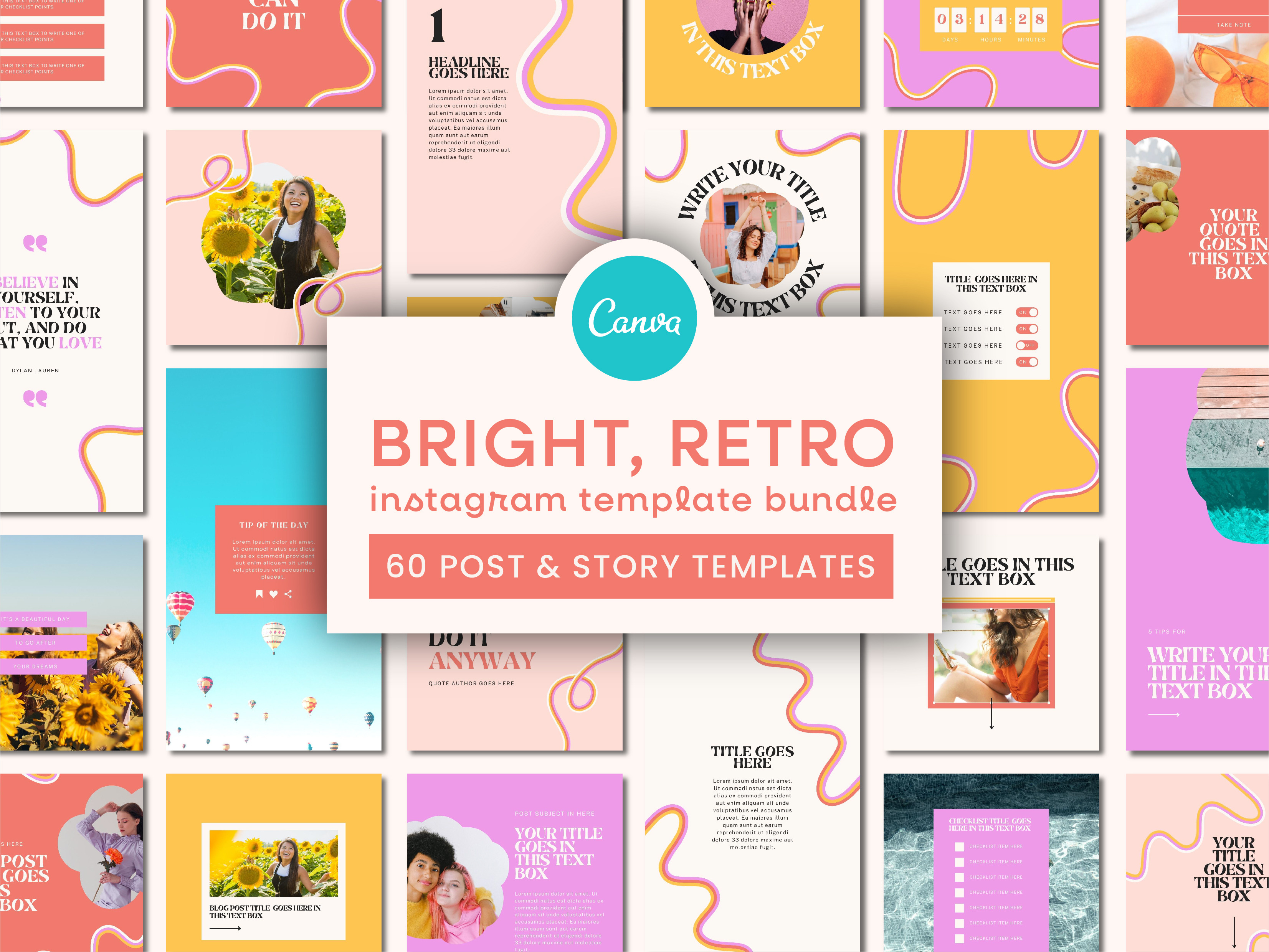 Bright Instagram Template Bundle, a Social Media Template by Templatez.Co