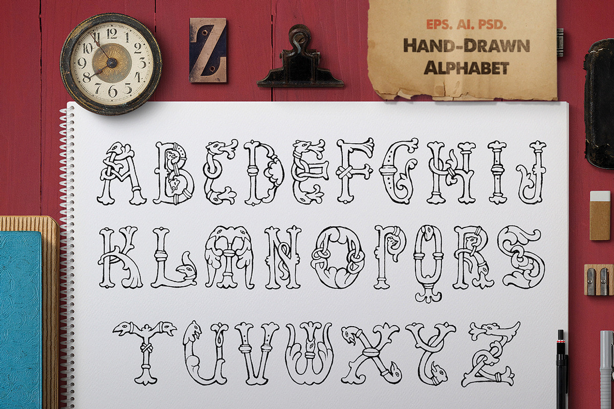 Hand-Drawn Fantasy Alphabet 2 set, an Illustration by ZiziMarket