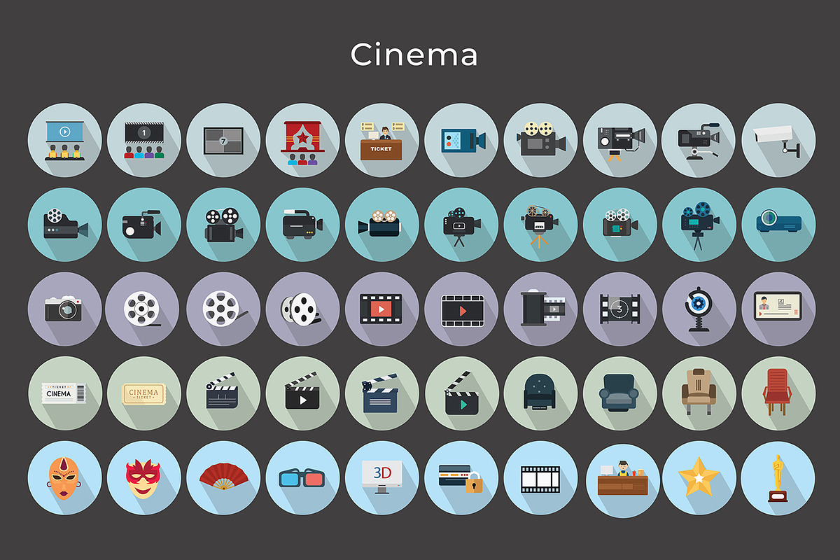 Cinema Vector Icons V2, a Duotone Icon by Jumbo Icons | Creative Market