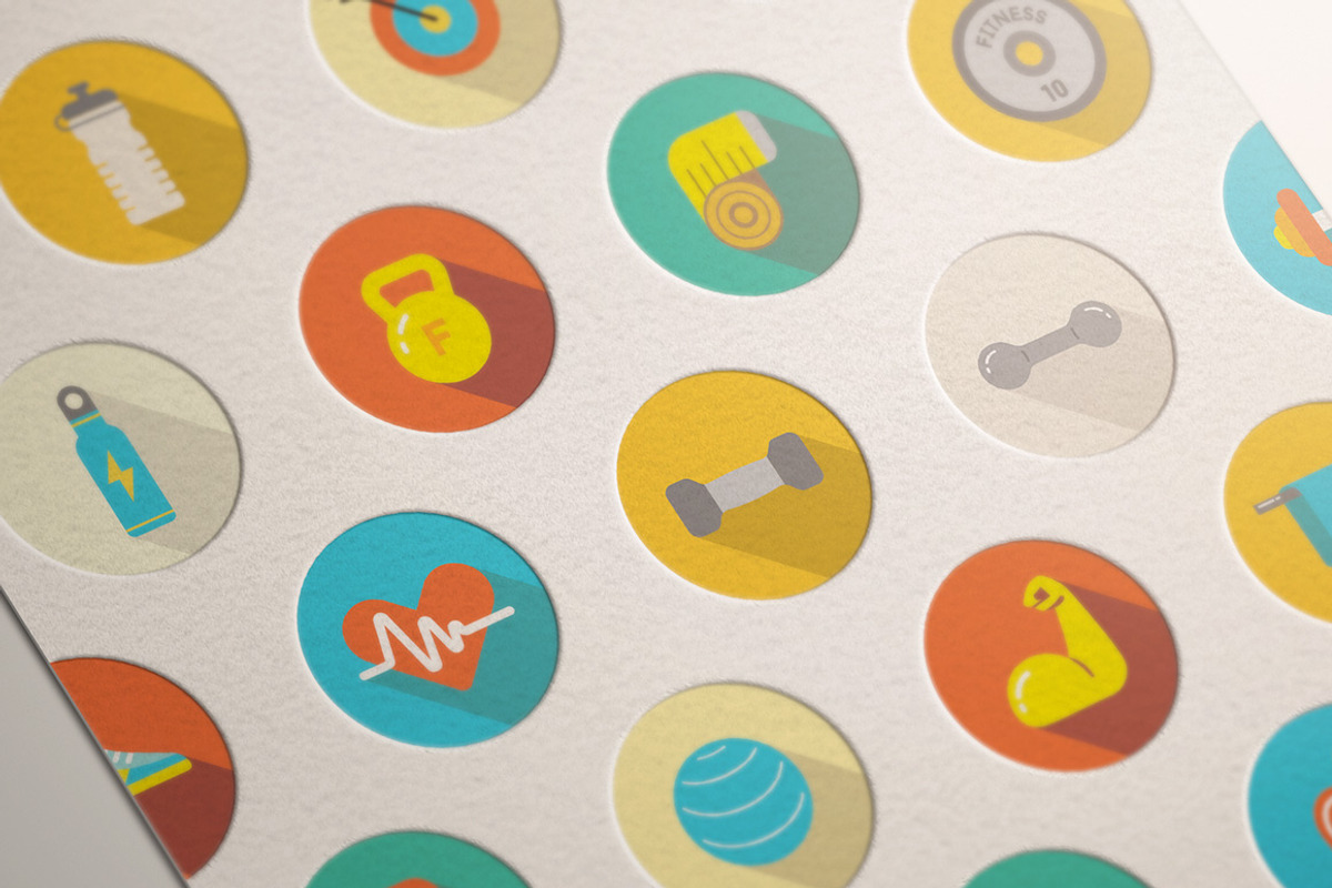 Awesome 27 Flat Vector Fitness Icons, an Outline Icon by Ckybe's Corner