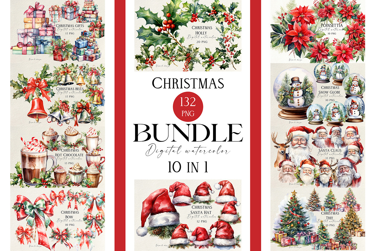 Christmas Bundle, a Seasonal Illustration by Vasmila