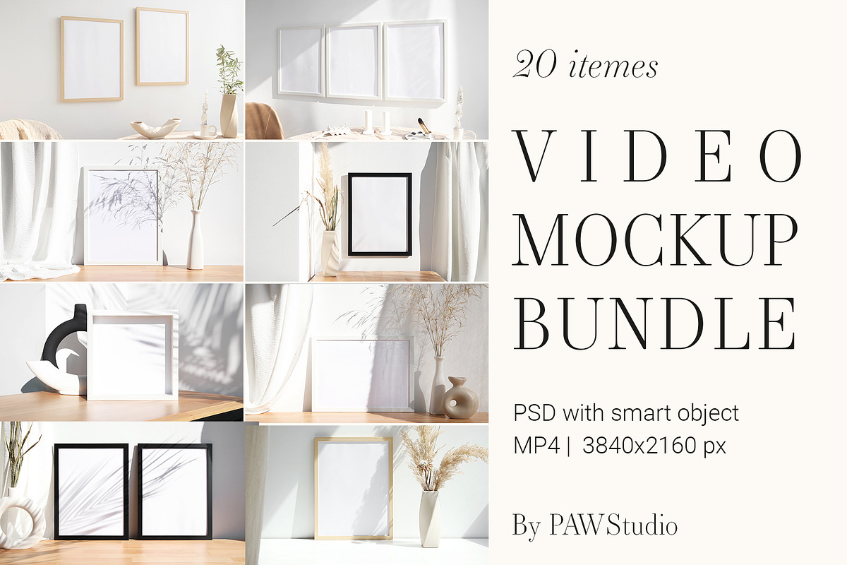 Video Photo Frame Mockup Bundle, a Product Mockup by PawMockups