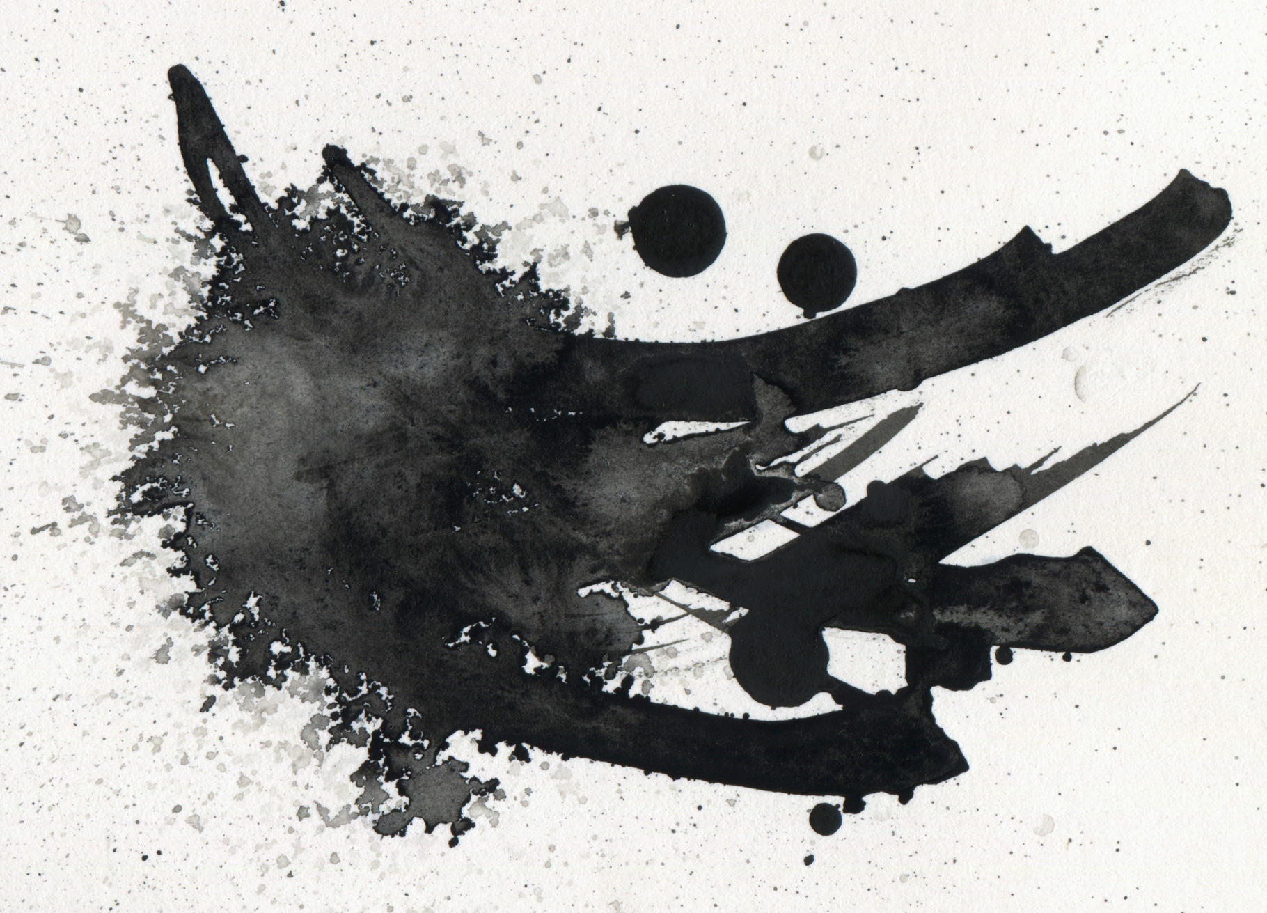 Black ink blot on paper texture bakg featuring ink, blot, and dot, an ...