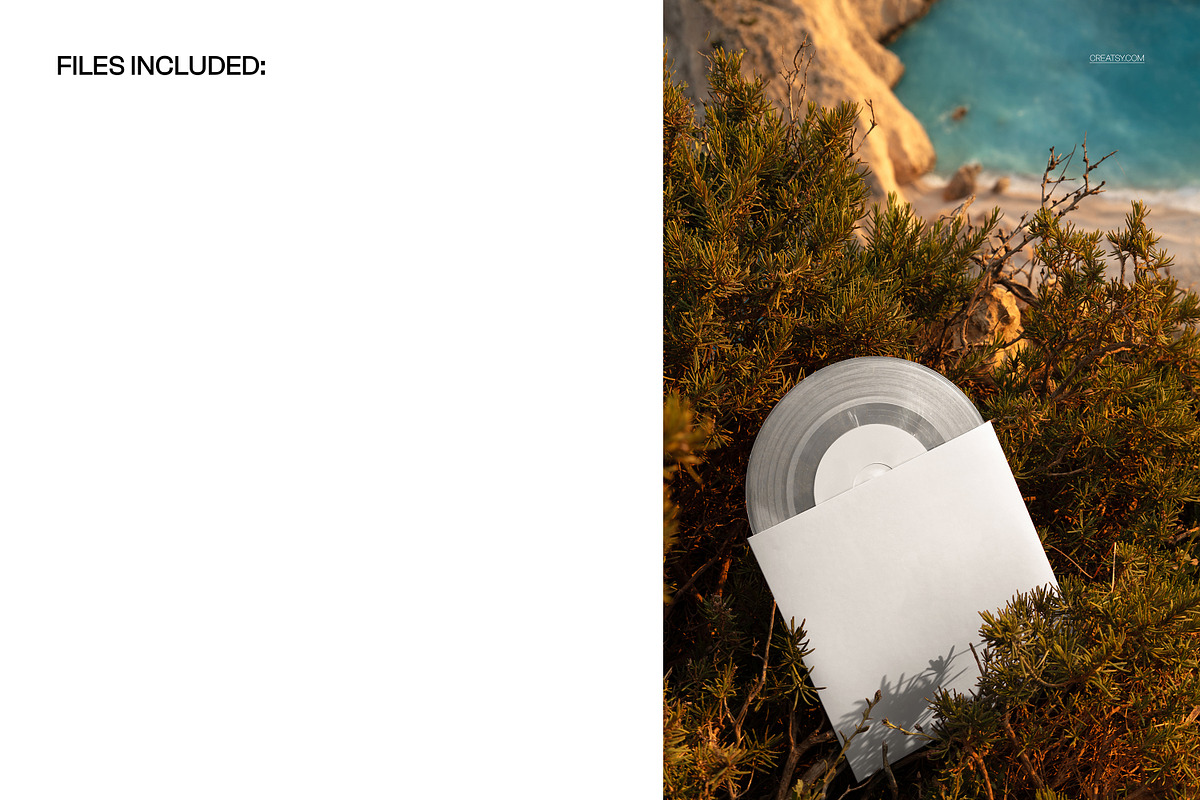 7 in Translucent Vinyl Record Mockup, a Merchandise Mockup by creatsy5