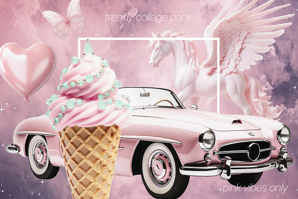 Barbieland - pink graphic collage pack