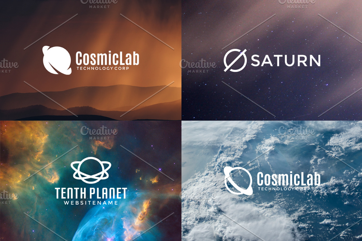 Set of Space Logos, a Branding & Logo Template by pne-design