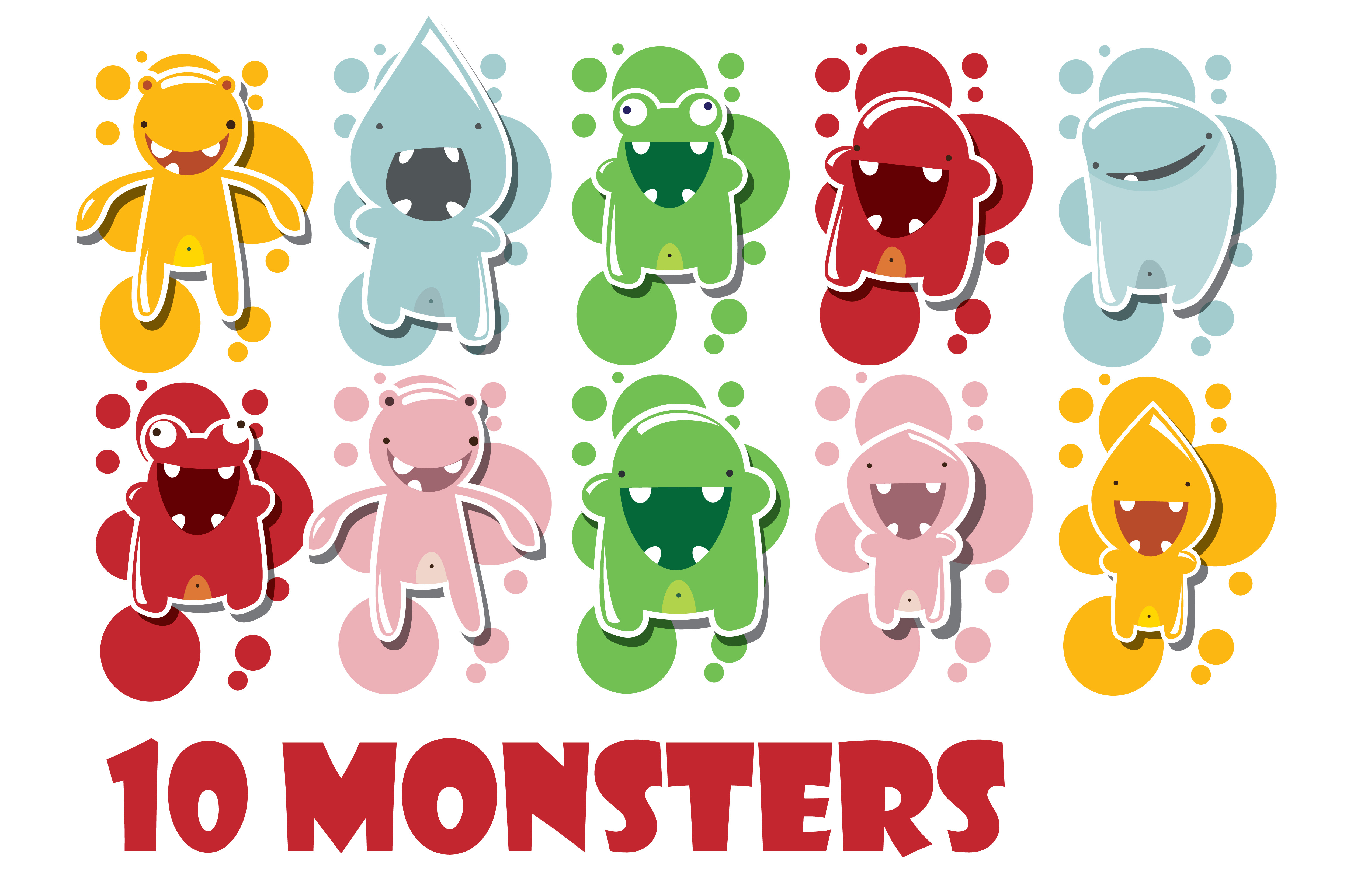10 Monsters, an Animal Illustration by Blue Lela Design