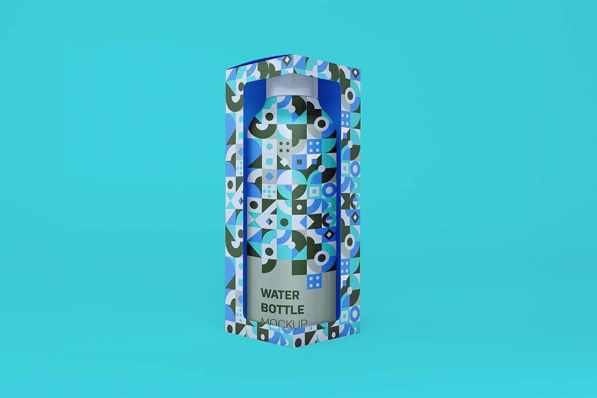 Water Bottle Box Mockup, a Packaging Mockup by Qaleb Studio