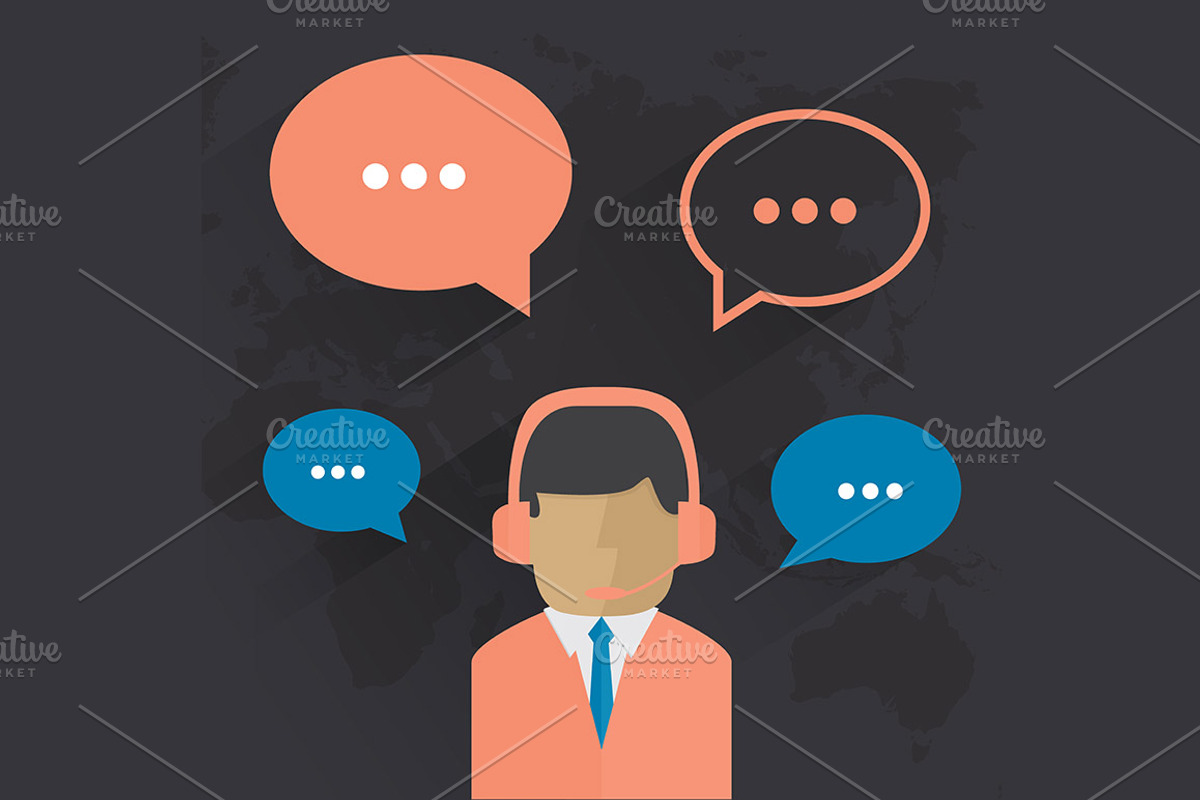 Male call center avatar, an Illustration by Booblgum | Creative Market