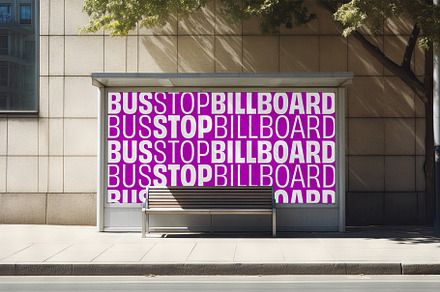 Bus Shelter Advertising Sign Mockup | Advertising Mockups ~ Creative Market
