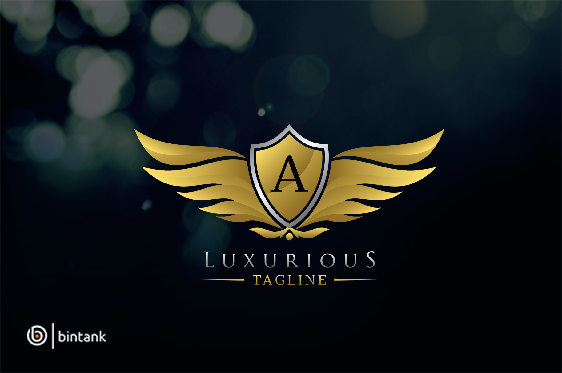 Royal Wings Logo- Gold Shield, a Branding & Logo Template by Bintank Studio