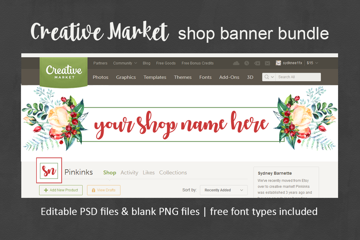 CM shop banner and avatar bundle, a Templates & Theme by Pinkinks