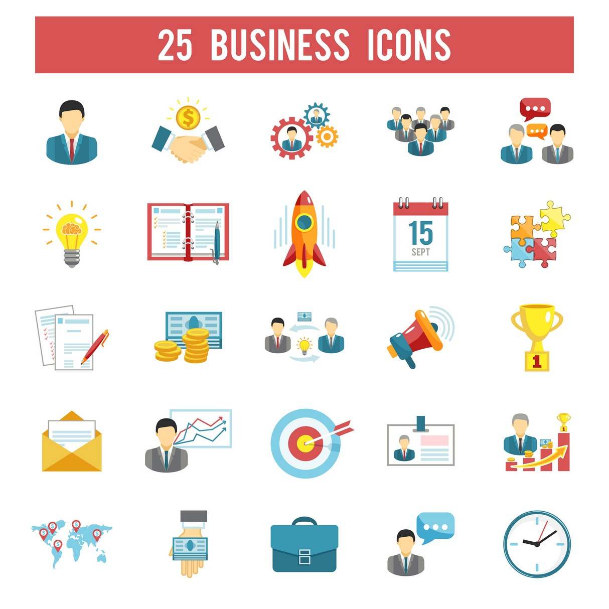 Successful startup business set, an Icon by Macrovector