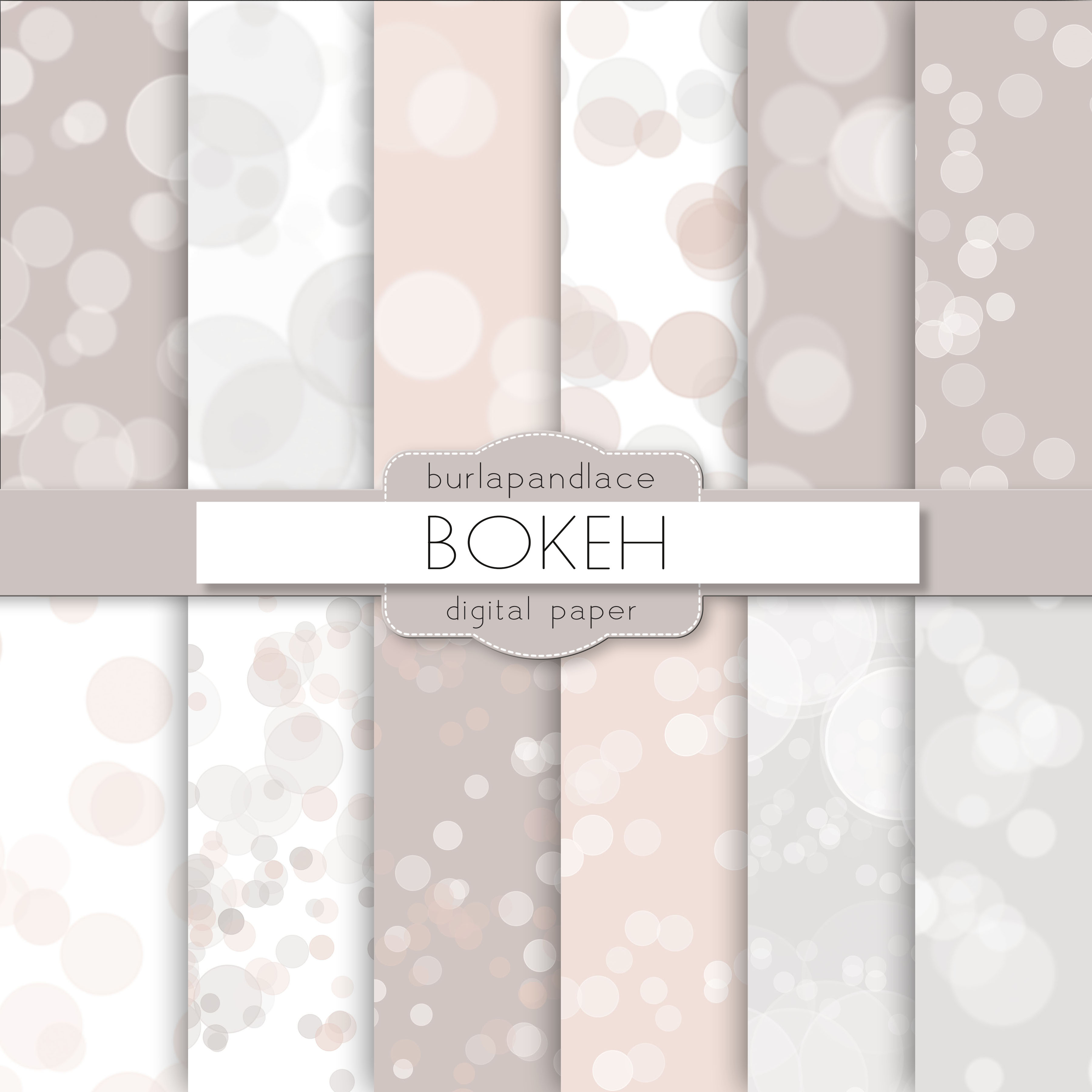 Bokeh digital paper, a Pattern Graphic by burlapandlace
