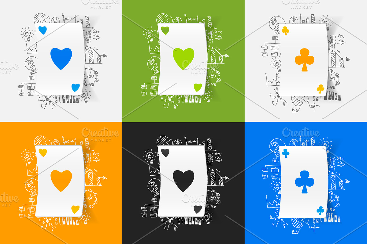 9 PLAYING CARD STICKERS, a Technology Illustration by Palau