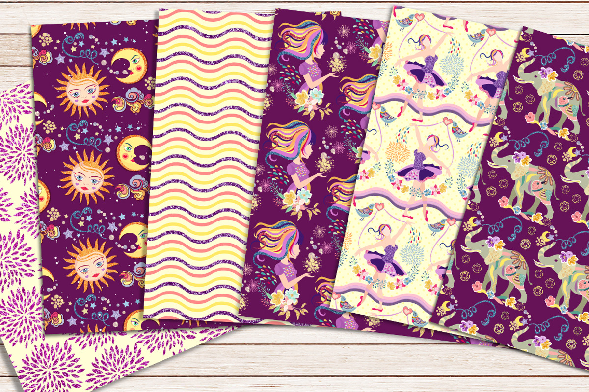 WHIMSICAL digital paper, a Pattern Graphic by Masha Studio