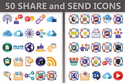 Share and Send Icons, an Outline Icon by Design_Planet