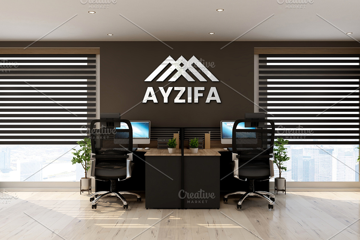 Office Workspace Room Logo Mockup