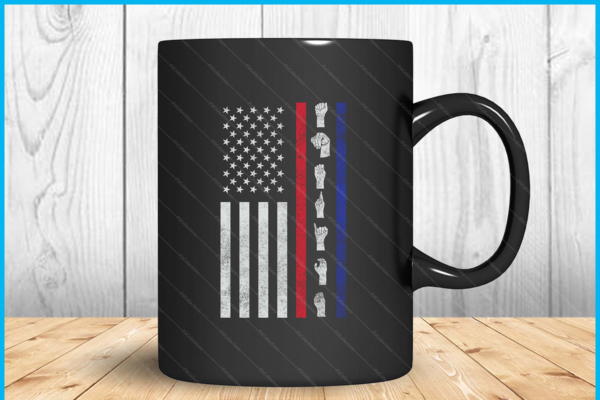American Sign Language Usa Flag SVG