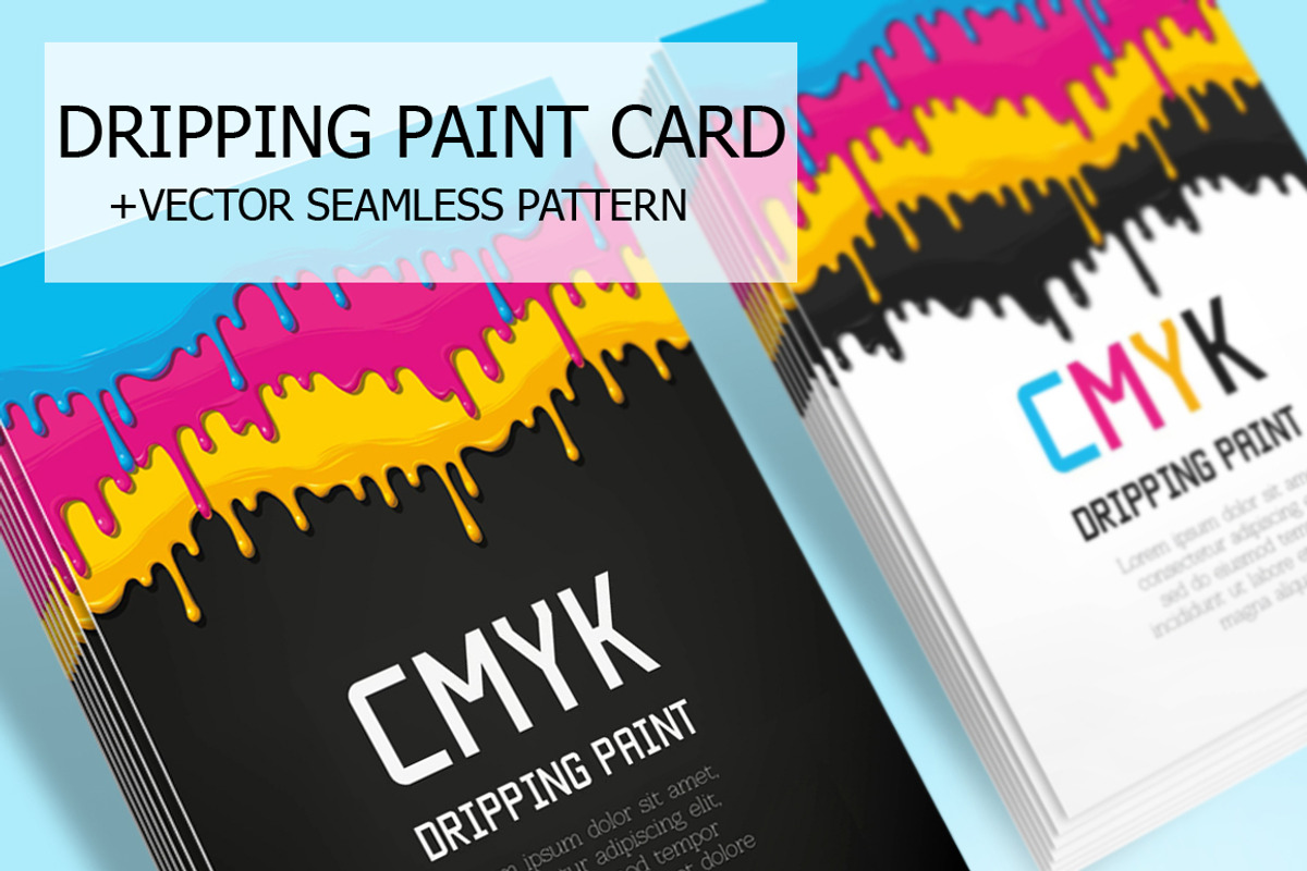 Dripping Paint Card, a Business Card Template by GreyLilac