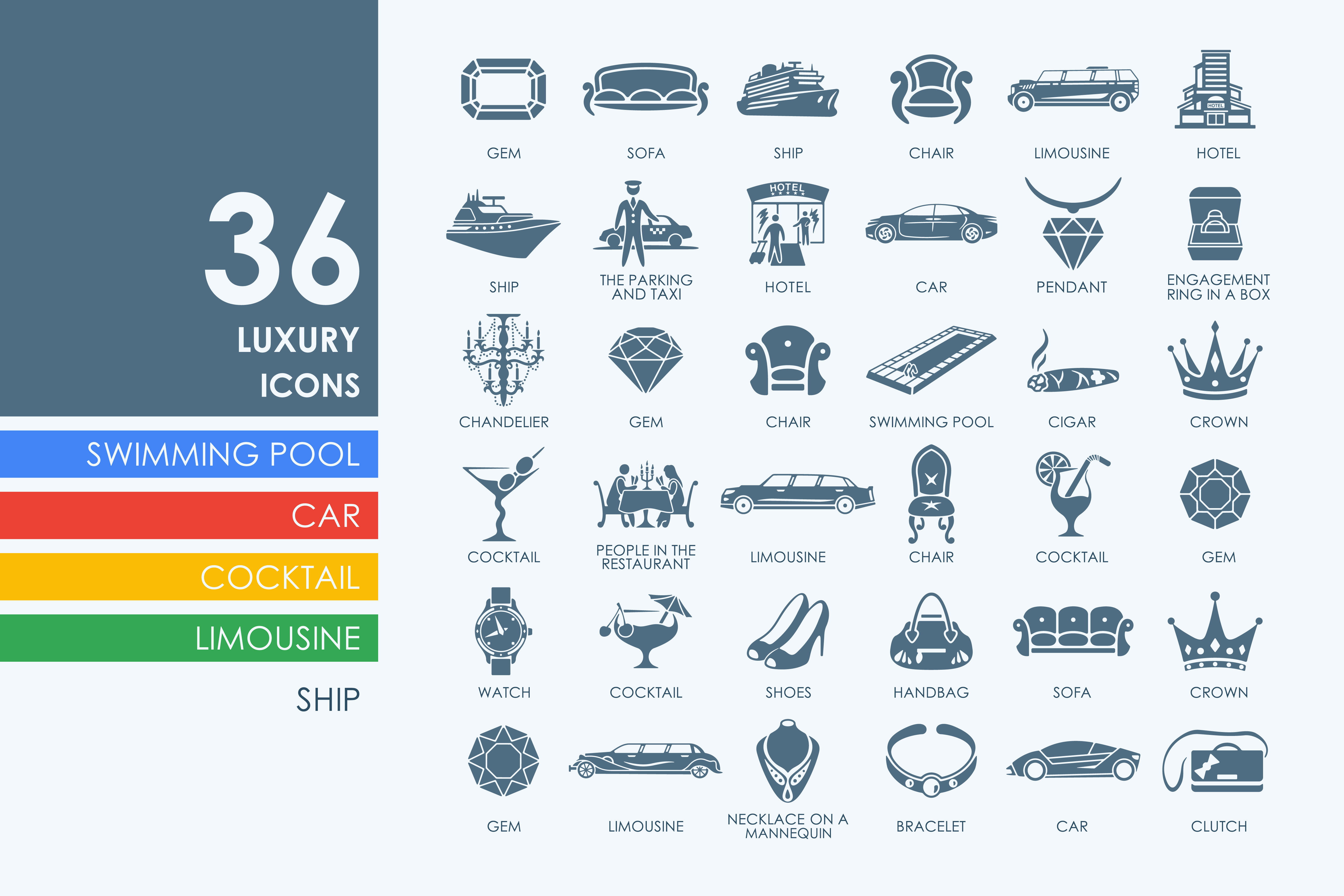 36 luxury icons | Graphic Objects ~ Creative Market