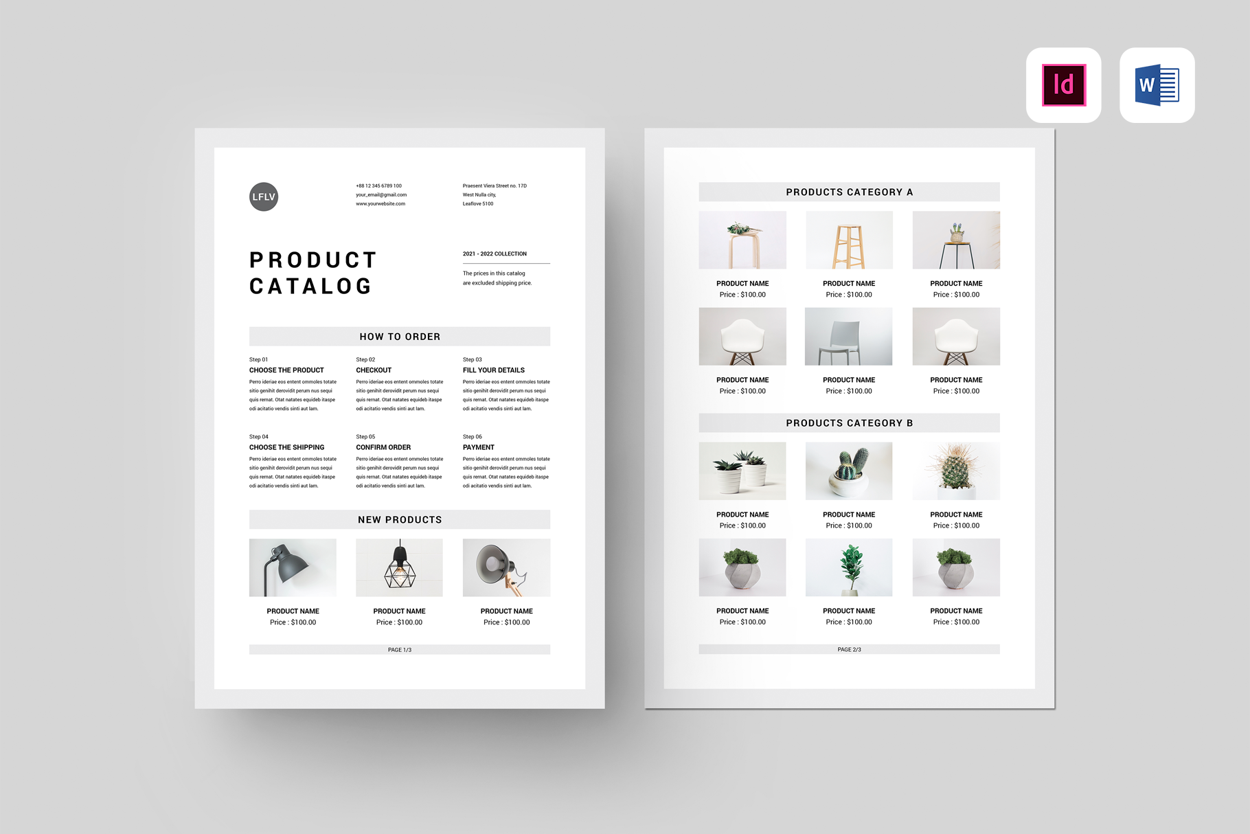 Product Catalog | MS Word & Indesign, a Flyer Template by Leaflove