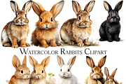 Watercolor Rabbit Clipart, an Object Graphic by ArtisticTimberStudio