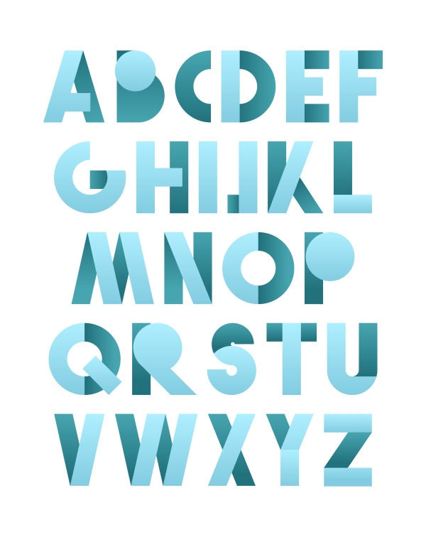 Retro font in blue, an Object Graphic by Modern vector